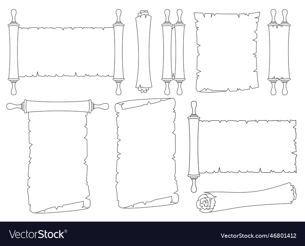 Old scroll design isolated on white background Vector Image