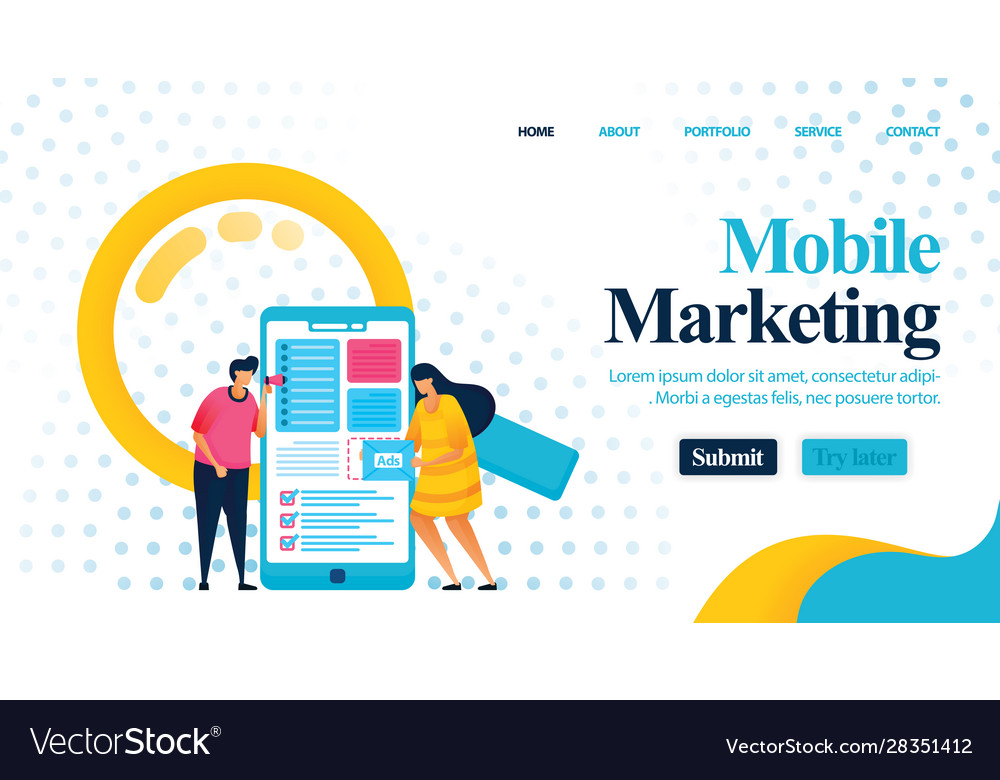 Optimization ad costs and layout using mobile Vector Image