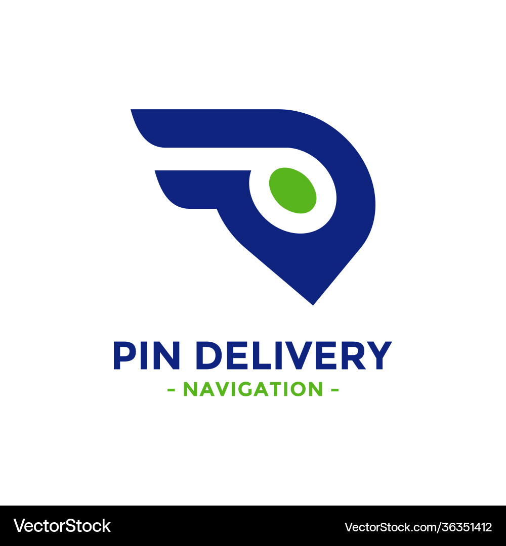 Pin delivery logo design template speed symbol Vector Image
