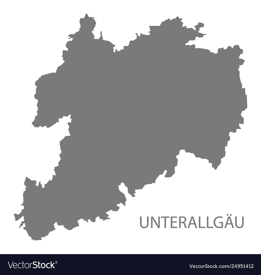 Unterallgaeu grey county map bavaria germany Vector Image