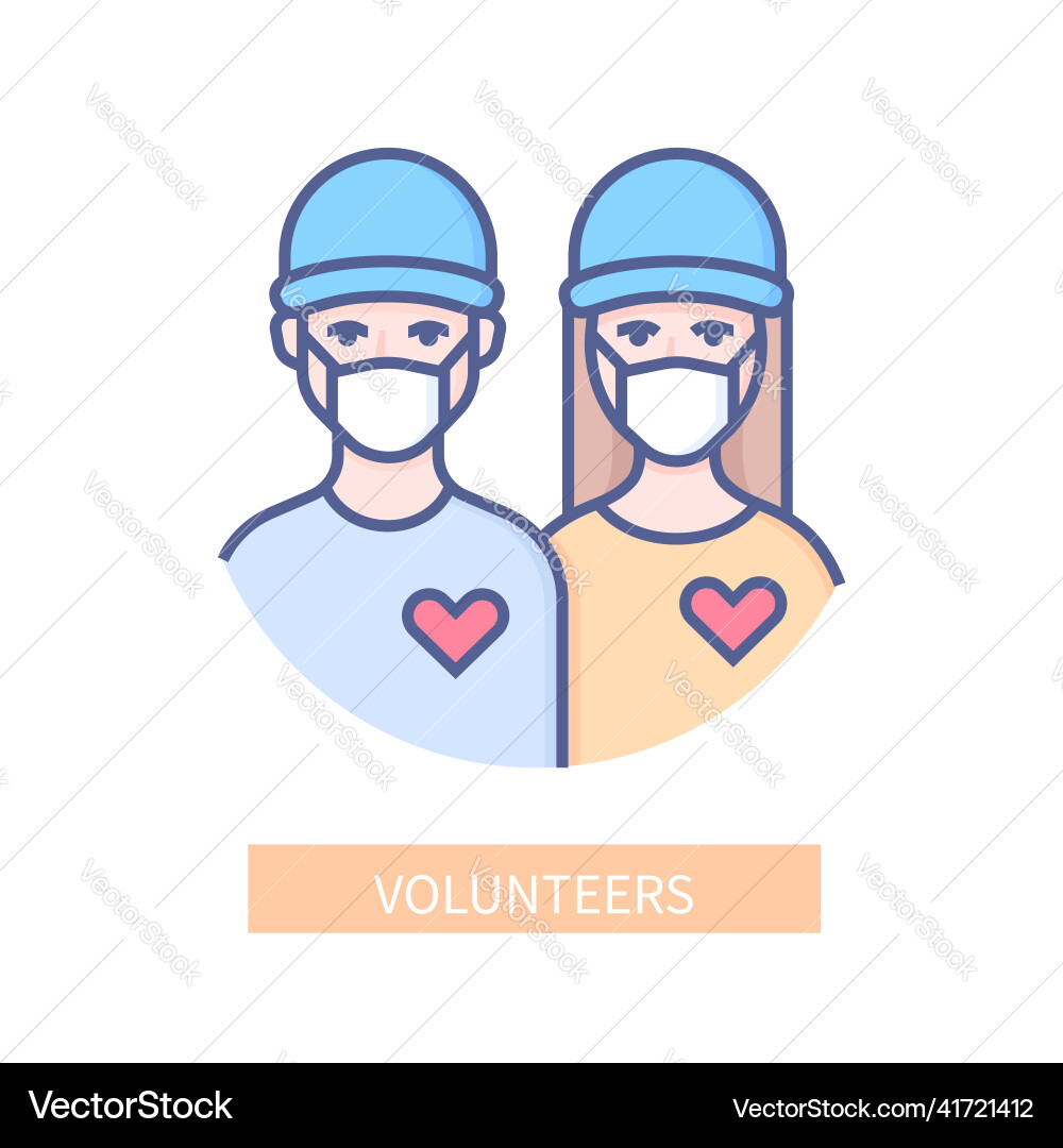 Volunteers - modern colored line design style icon