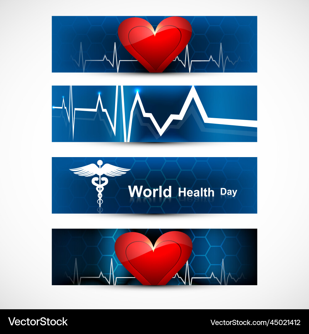 World health day headers design Royalty Free Vector Image