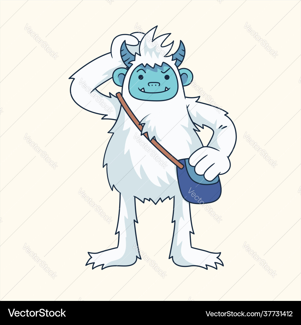 Yeti abominable snowman mascot Royalty Free Vector Image