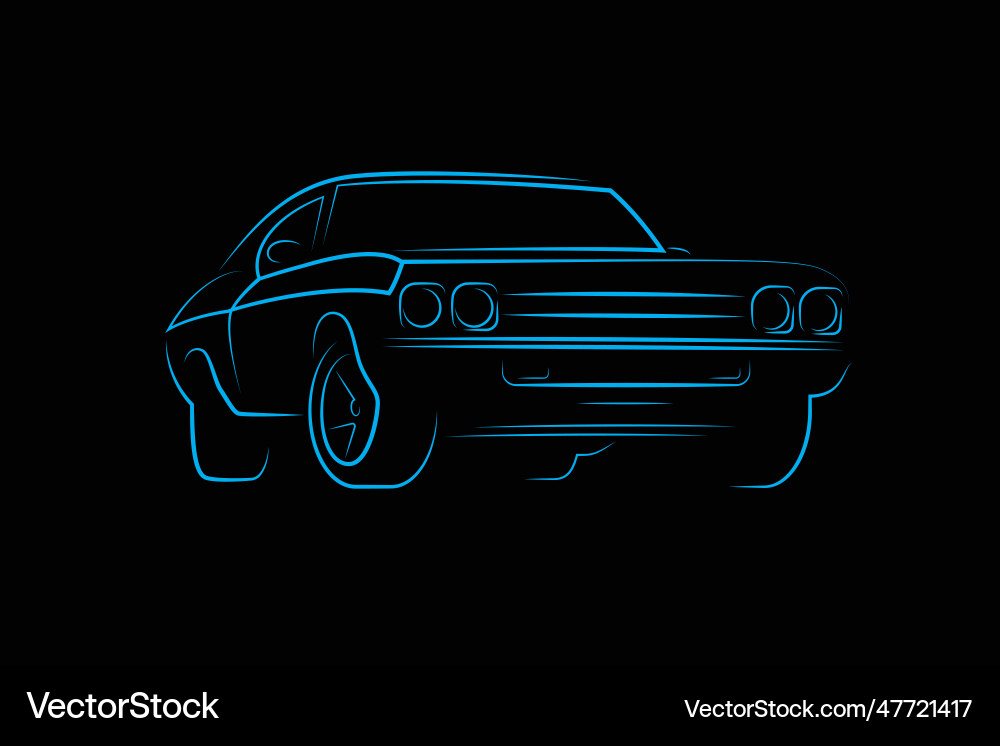 American muscle car Royalty Free Vector Image - VectorStock
