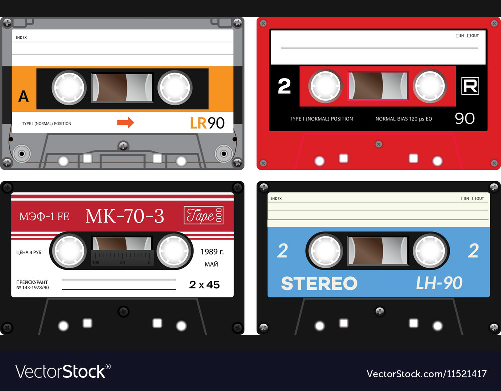 Audio cassette records Royalty Free Vector Image Audio cassette records Royalty Free Vector Image