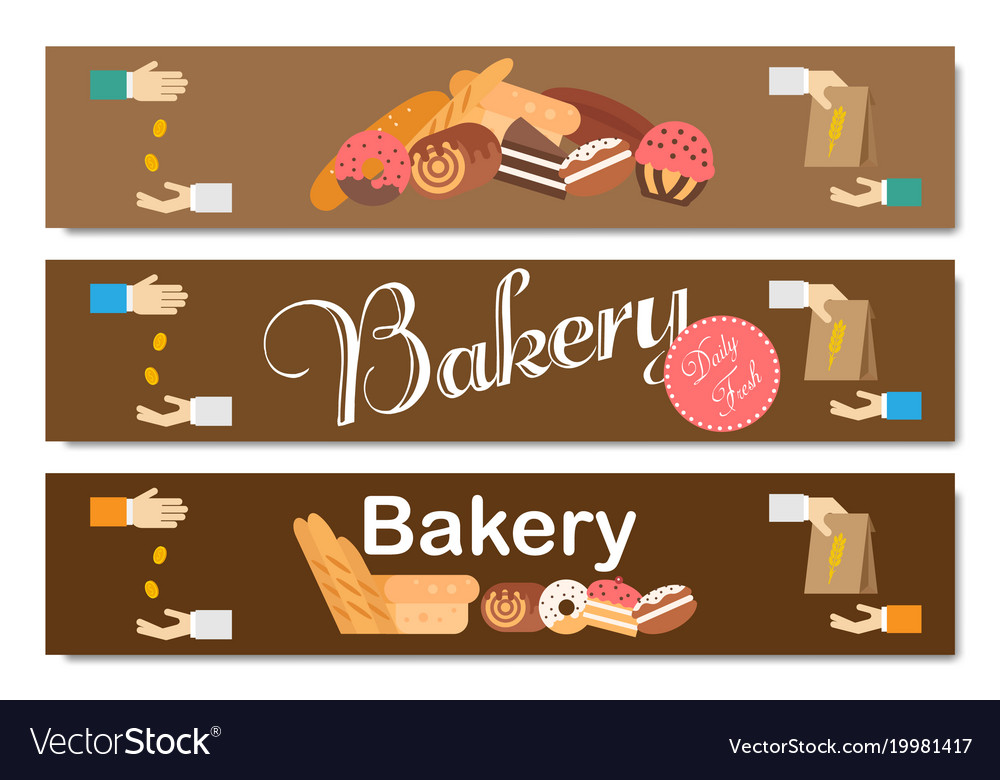 Bakery background flat Royalty Free Vector Image