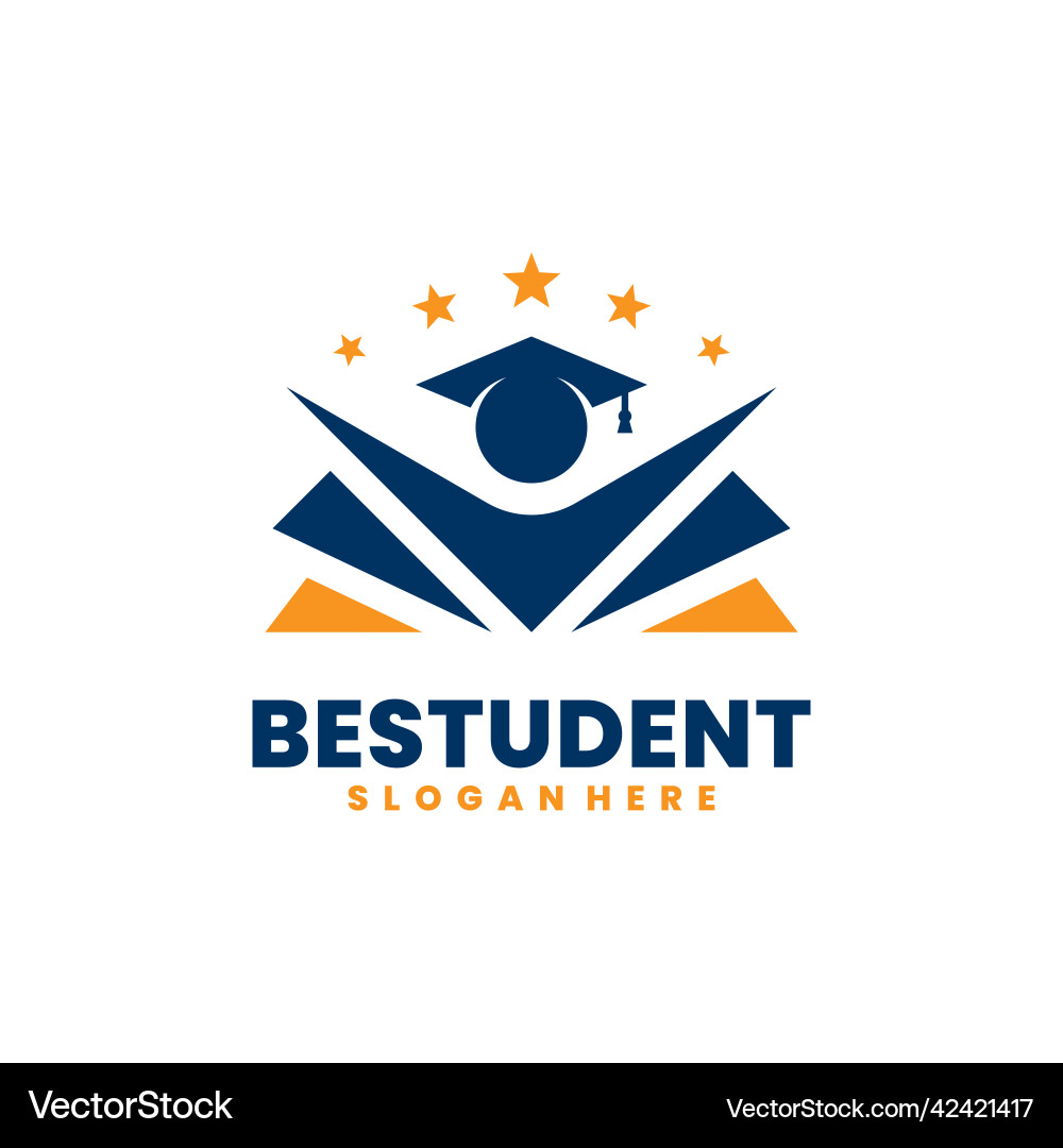 Best student with book logo education logo Vector Image