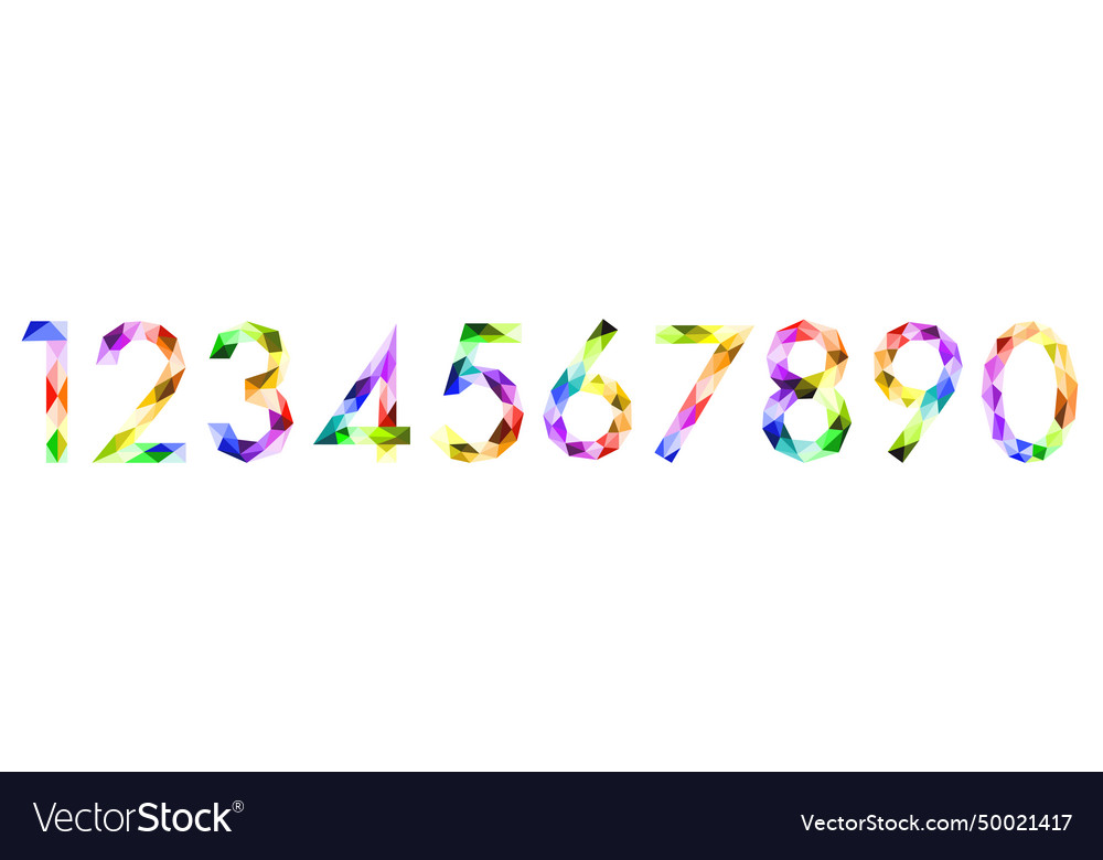 Bright numbers of creative colored Royalty Free Vector Image