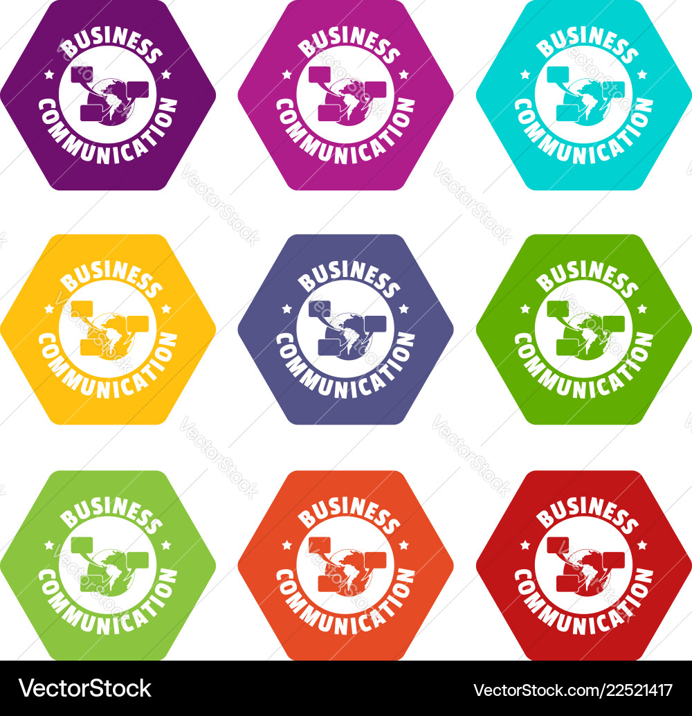 Business communication icons set 9 Royalty Free Vector Image