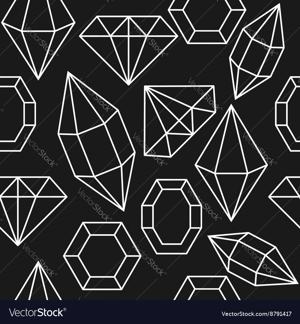 Diamond jem shape seamless pattern Royalty Free Vector Image