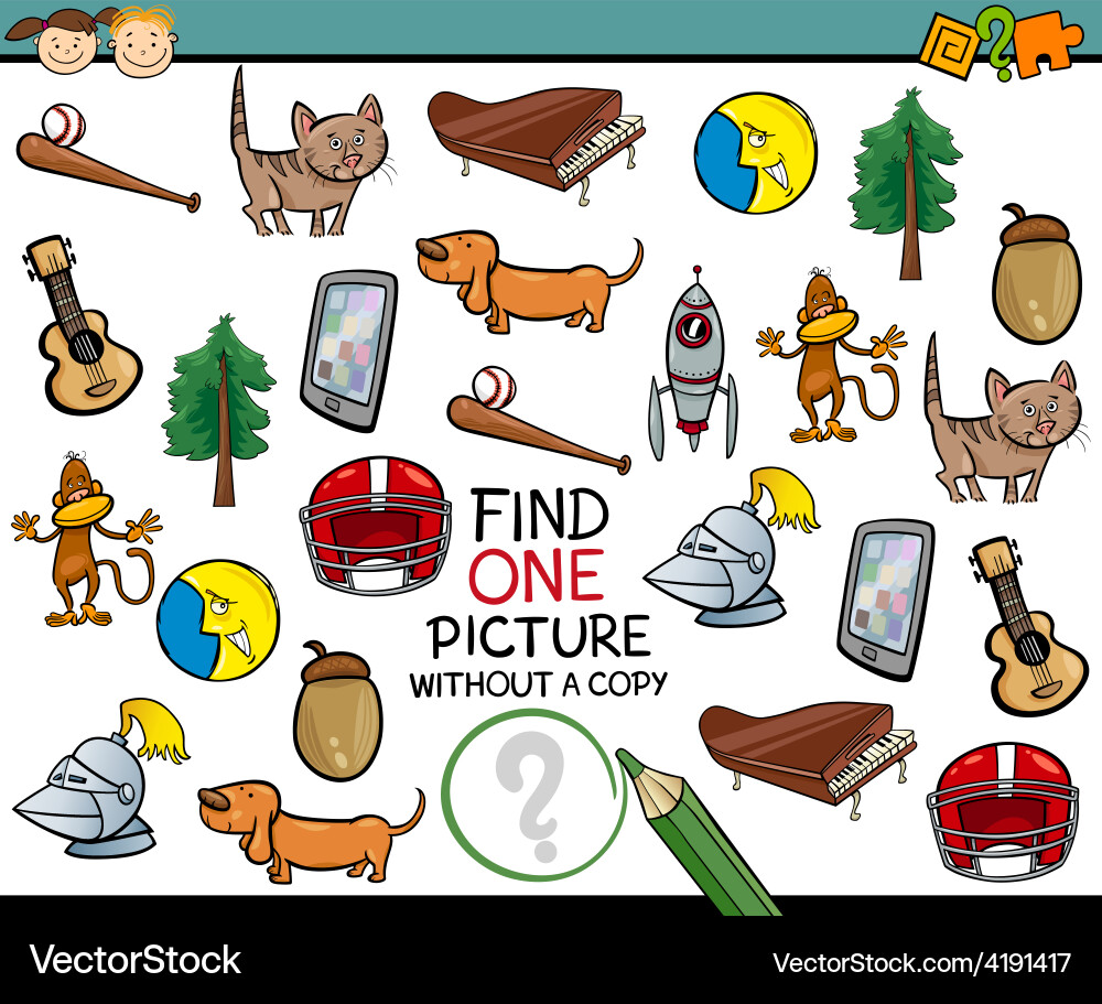 Find single picture game cartoon Royalty Free Vector Image