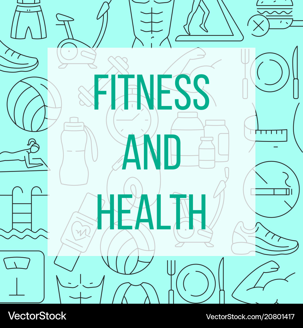 Fitness and health pattern Royalty Free Vector Image
