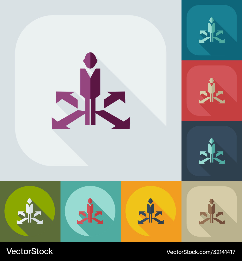 Flat icon people arrow business theme Royalty Free Vector