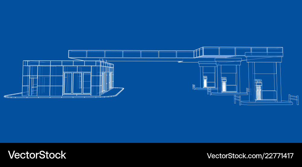 Gas station rendering of 3d Royalty Free Vector Image