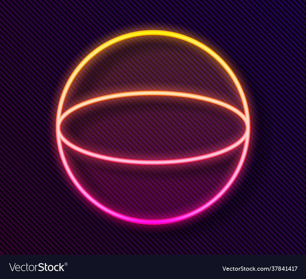 Glowing Neon Line Geometric Figure Sphere Icon Vector Image