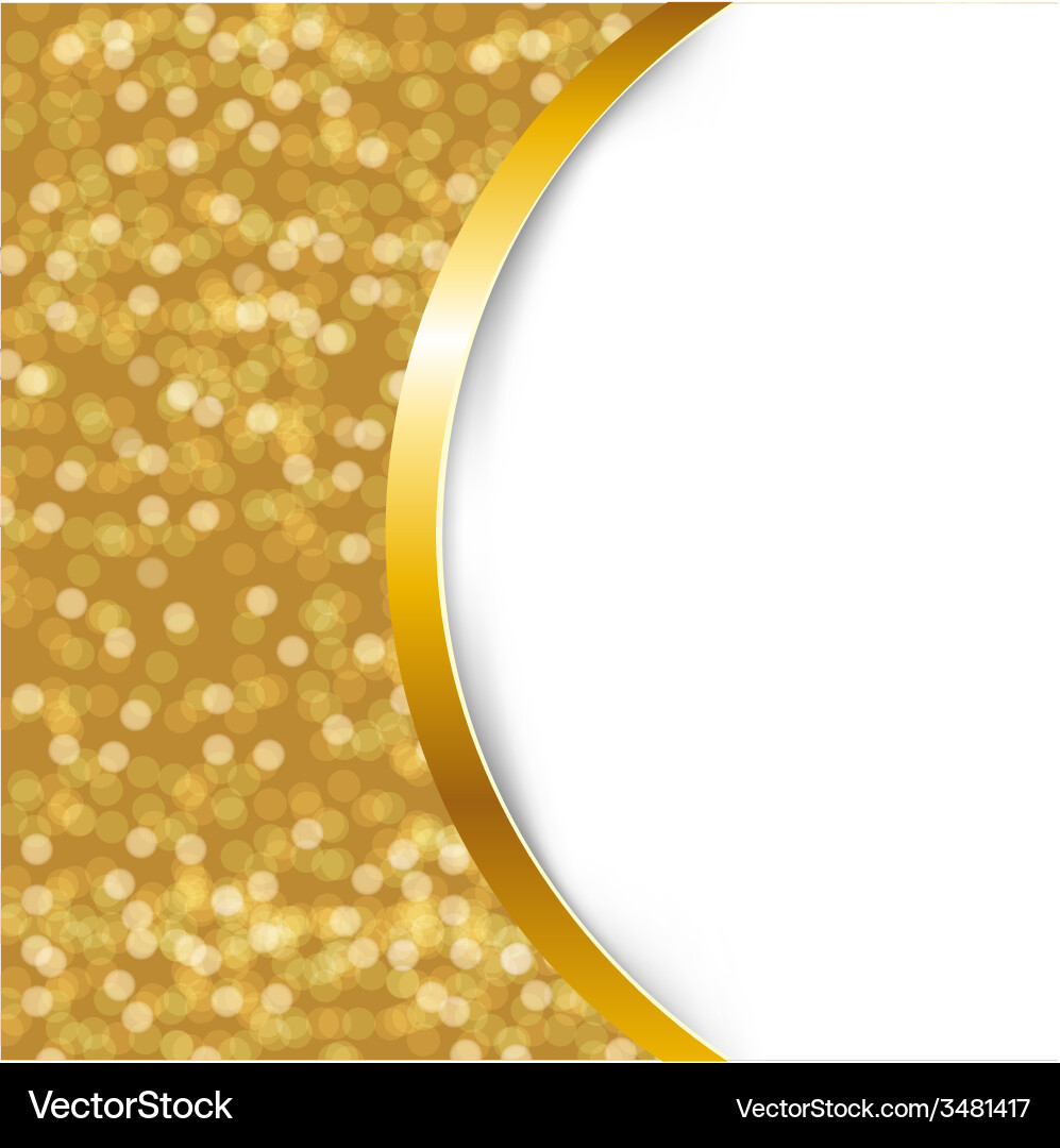Golden card with ribbon Royalty Free Vector Image