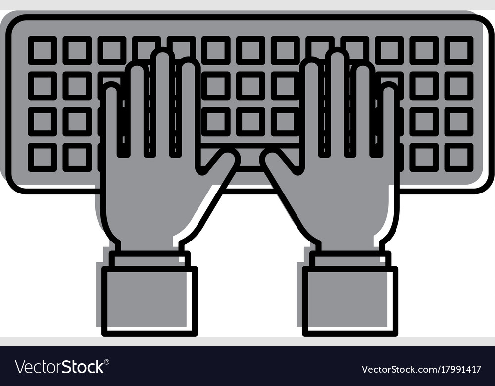 Hand programmer typing keypad coding development Vector Image