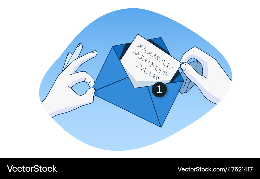 Hands hold open letter concept of communication Vector Image