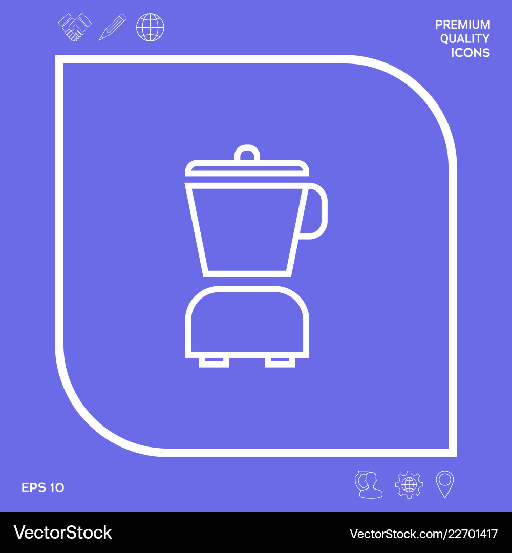 Kitchen blender linear icon graphic elements Vector Image