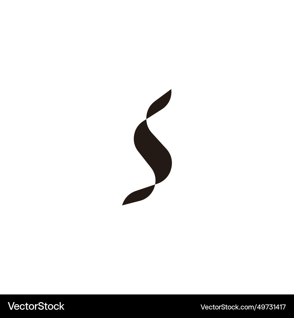 Letter s fold geometric symbol simple logo Vector Image