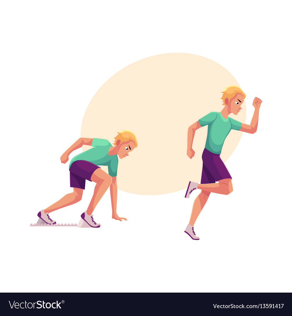 Male runner sprinter jogger ready to start and Vector Image