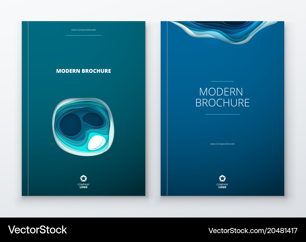 Paper cut brochure design carve abstract Vector Image