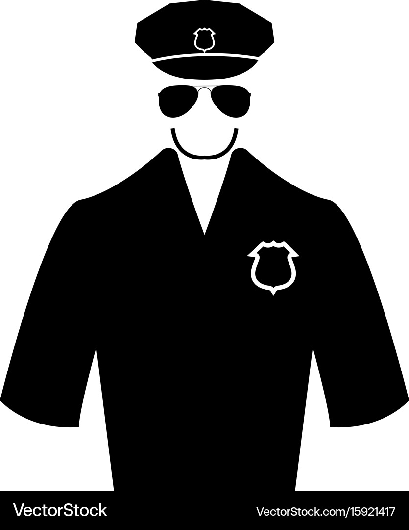 Police black color icon Royalty Free Vector Image