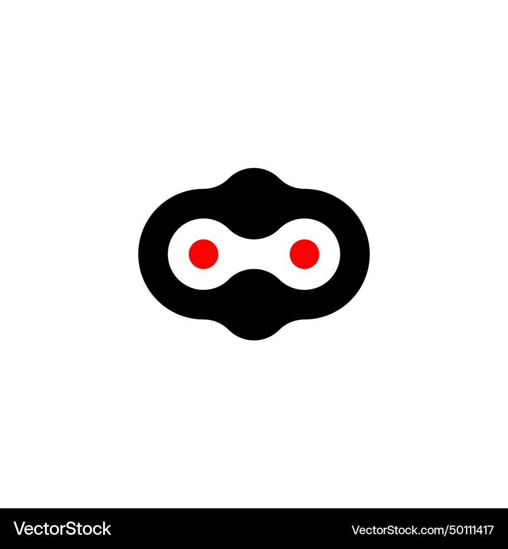 Red eyes robot face droid logo icon design Vector Image
