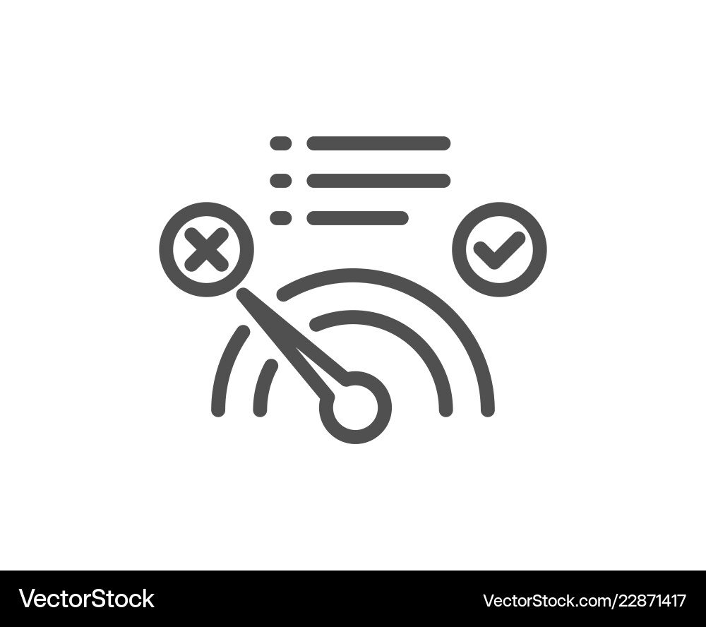 Reject bandwidth meter line icon no internet sign Vector Image