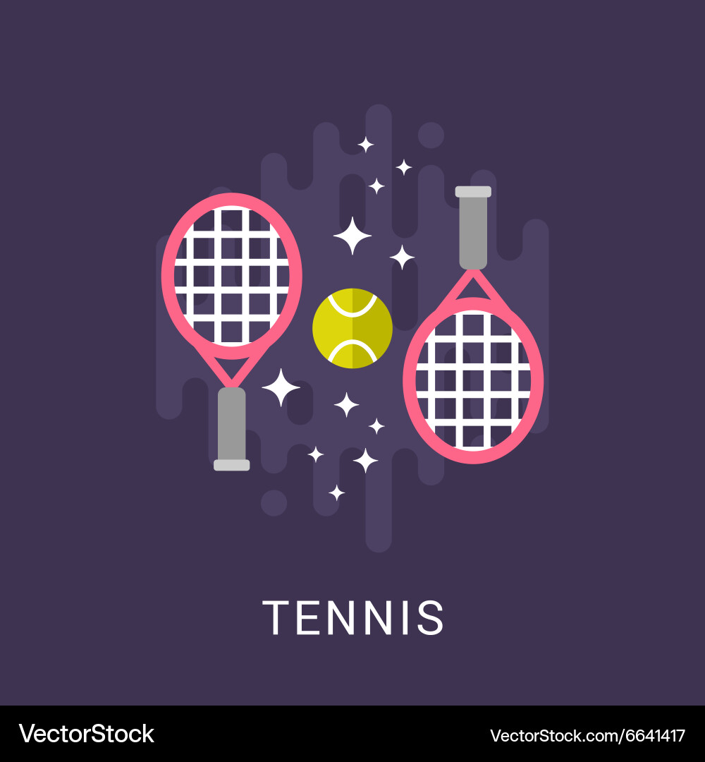 Sport Concept Tennis Flat Style Royalty Free Vector Image