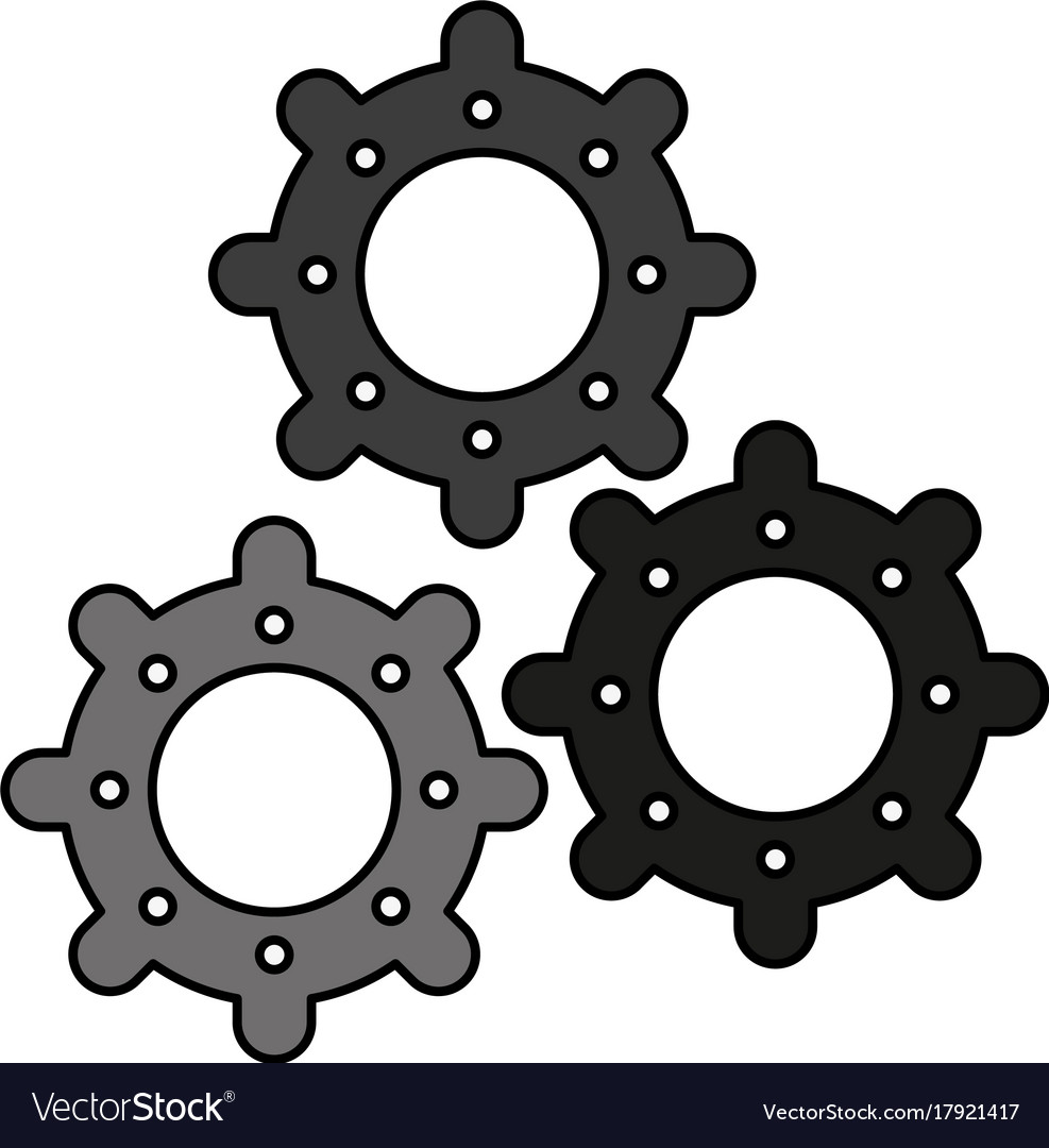 Three gears icon image Royalty Free Vector Image