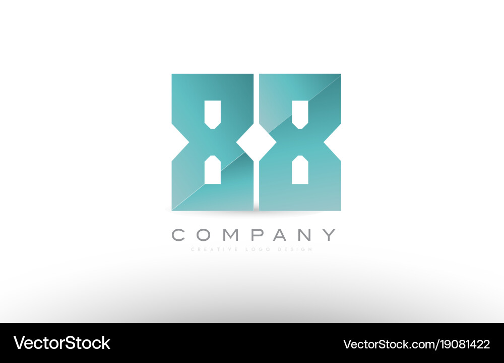 88 number numeral digit green logo icon design Vector Image