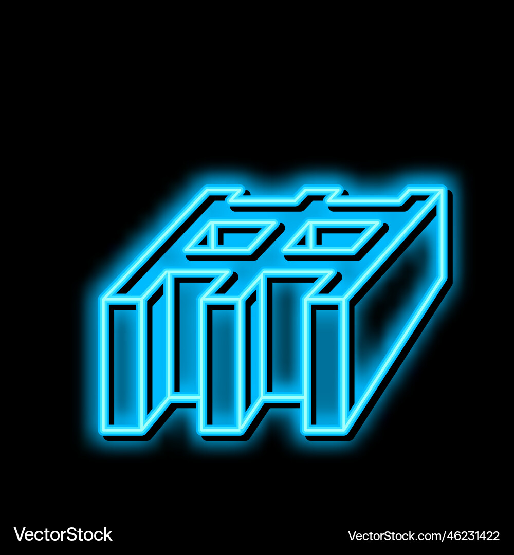 Bar grating metal neon glow icon Royalty Free Vector Image