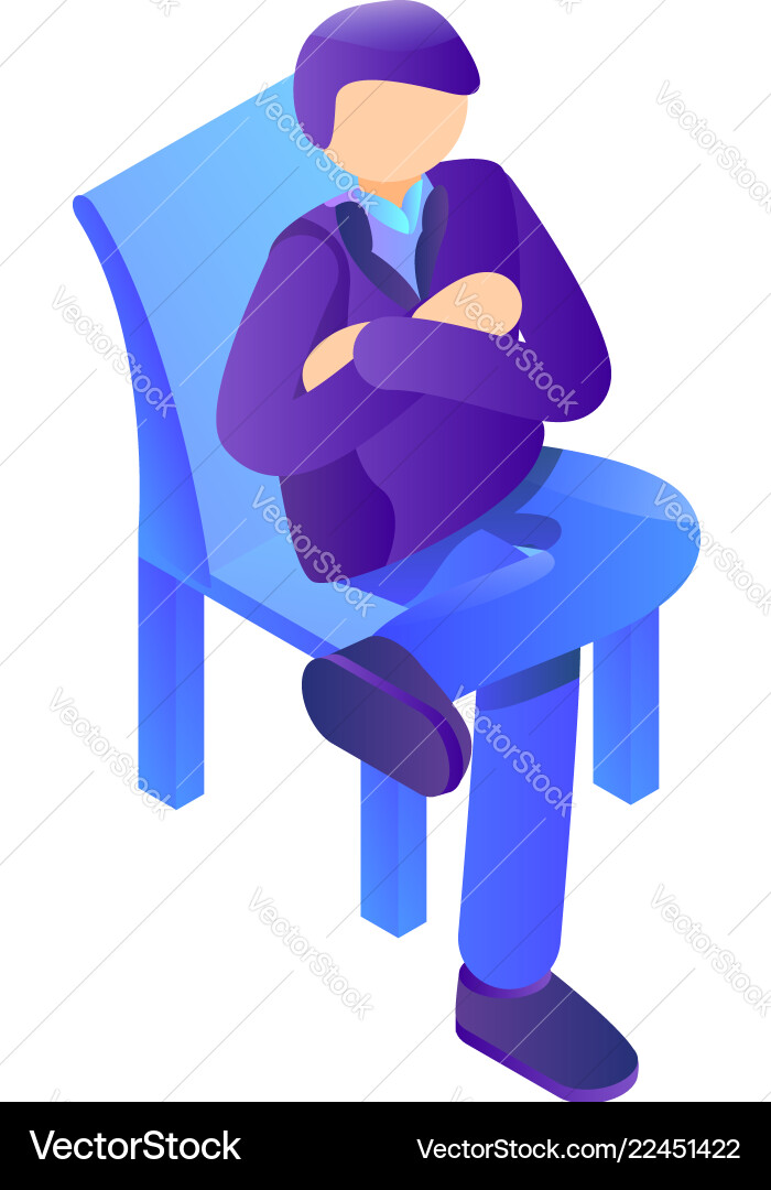 Boss at chair icon isometric style Royalty Free Vector Image