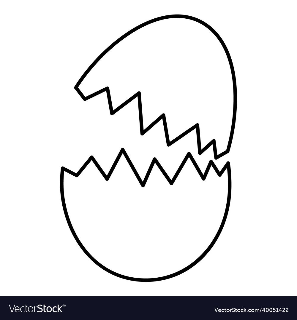 Broken egg icon shell easter symbol healthy Vector Image