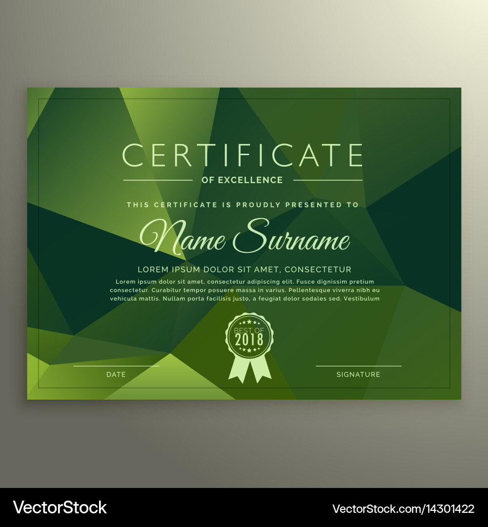 Certificate of excellence design with abstract Vector Image