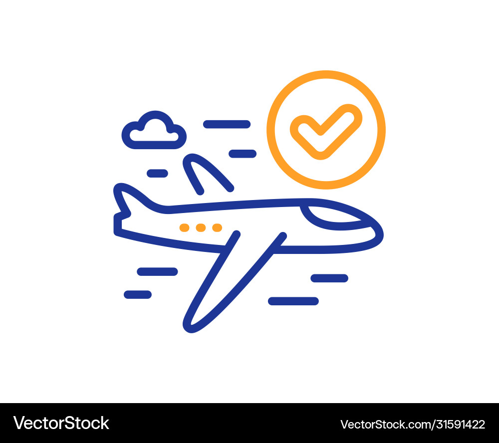 Confirmed flight line icon approved charter sign Vector Image