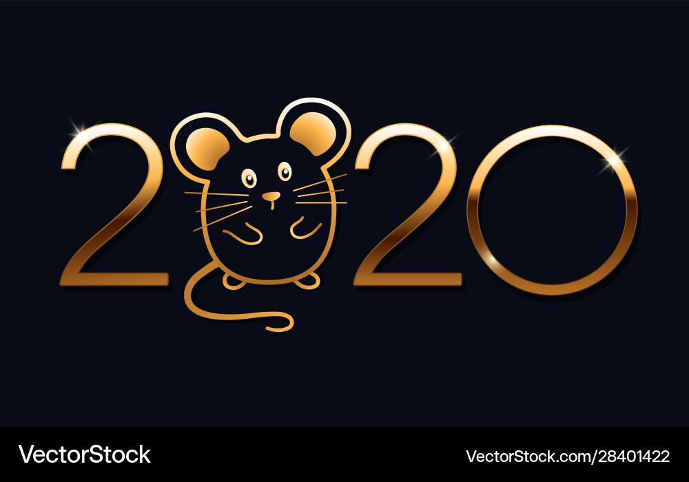Happy new year 2020 logo text design Royalty Free Vector