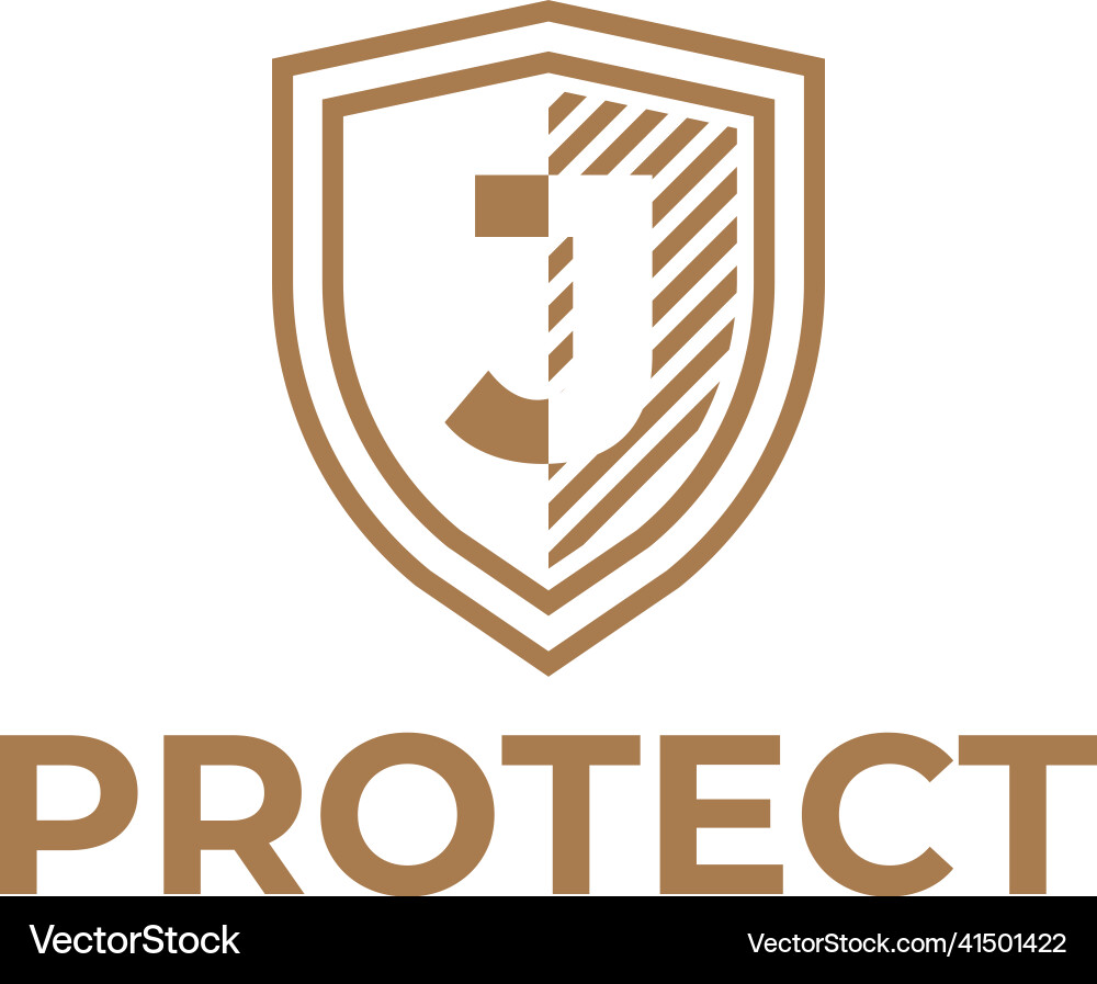 Letter i logo with vintage shield design concept Vector Image