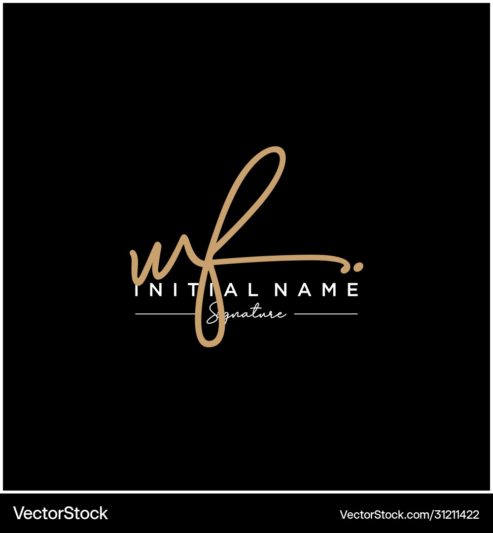 Letter wf signature logo template Royalty Free Vector Image