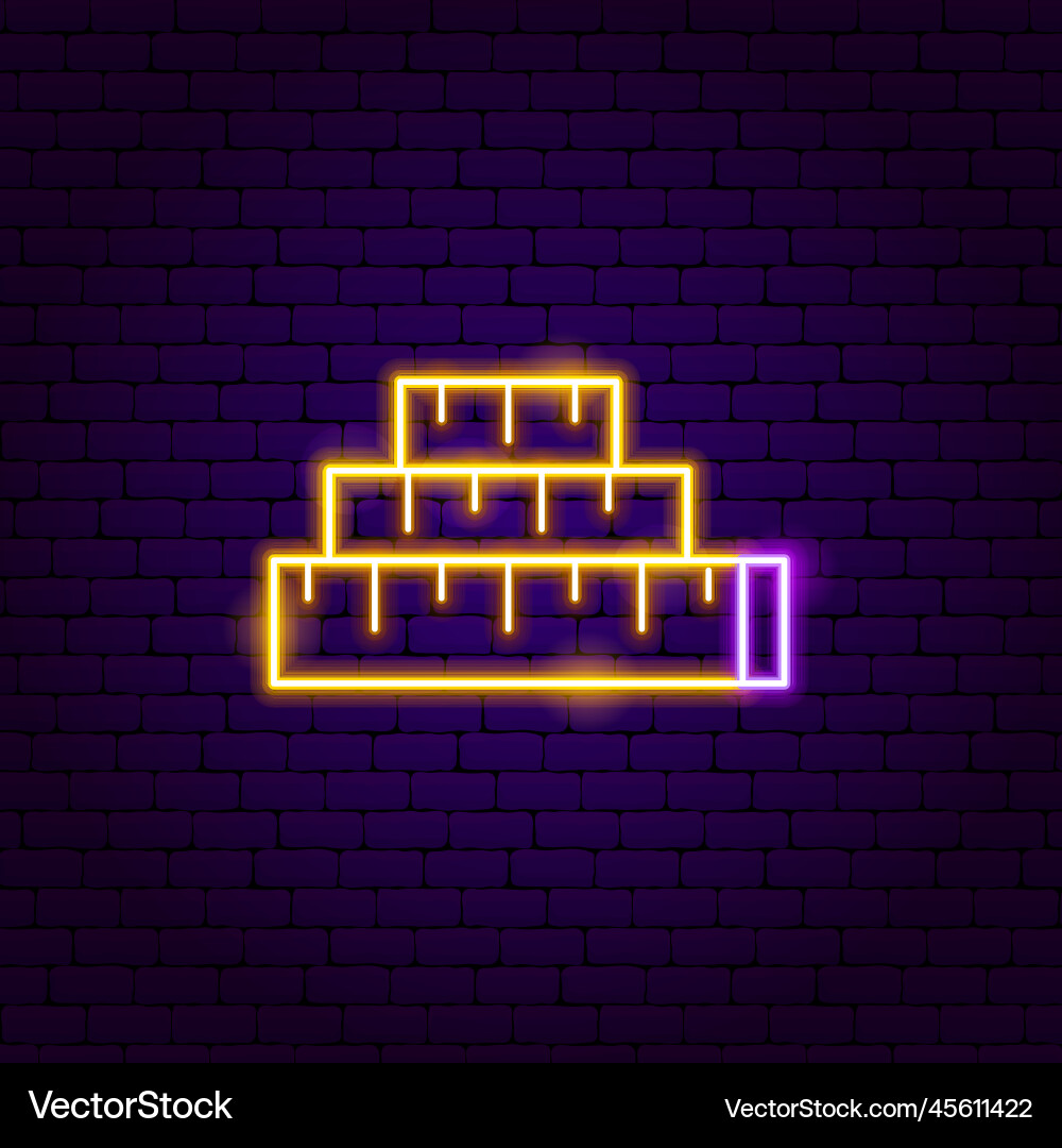 Measuring tape neon sign Royalty Free Vector Image