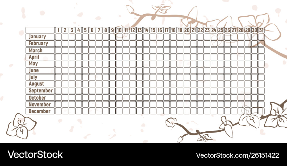 Menstrual period calendar Royalty Free Vector Image