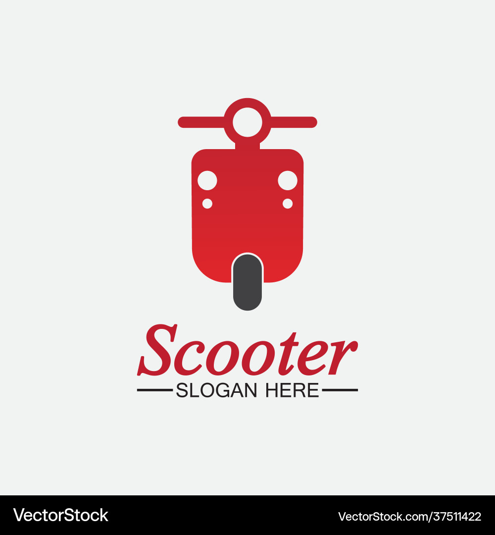 Moped scooter logo icon design templateretro Vector Image