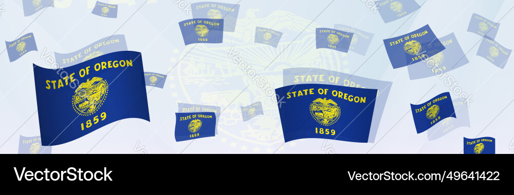 Oregon flag-themed abstract design on a banner Vector Image
