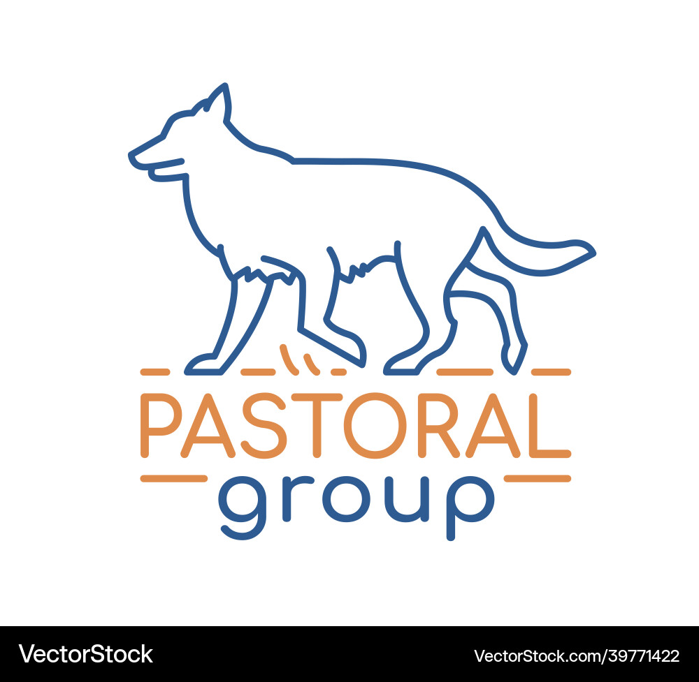 Pastoral group logotype in modern outlined style Vector Image