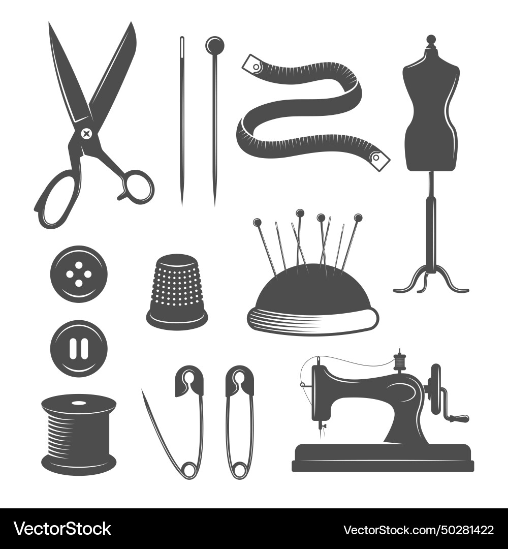 Tailor icon set Royalty Free Vector Image - VectorStock