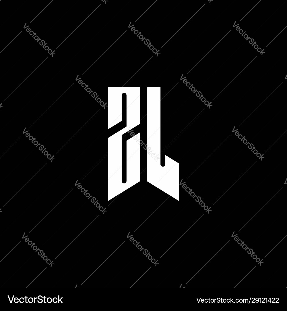 Zl logo monogram with emblem style isolated Vector Image
