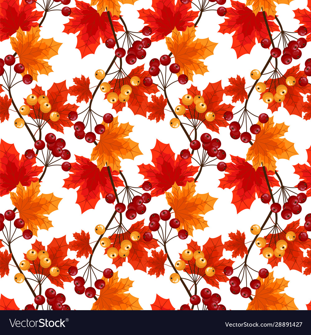 Autumn floral seamless pattern maple Royalty Free Vector