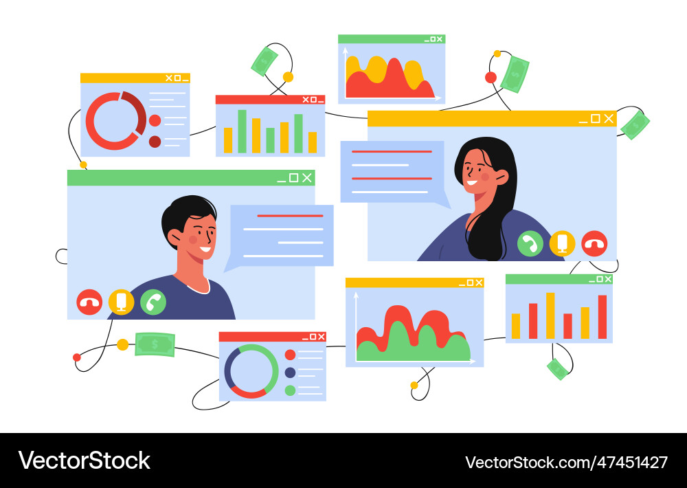 Business consultation online concept Royalty Free Vector