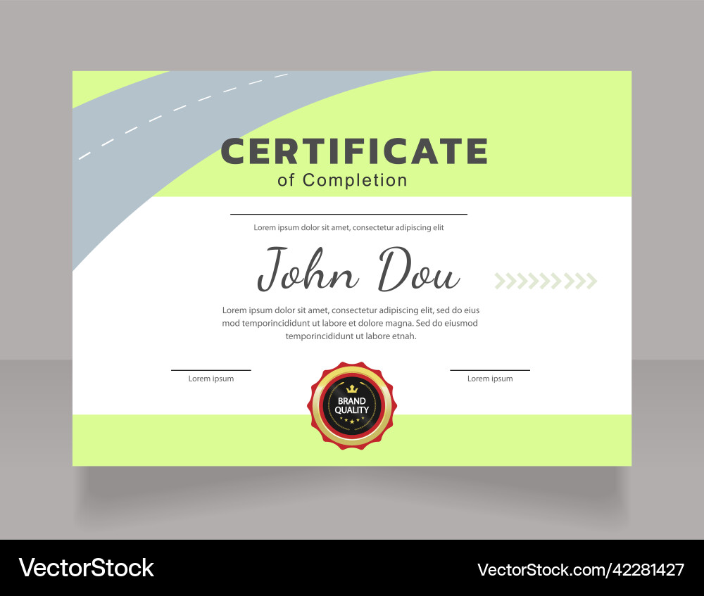 Clean transport certificate design template Vector Image
